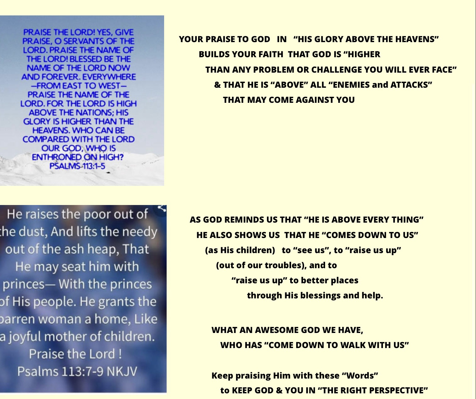 The Majesty And Condescension Of God -Psalm 113 – From Pity to Praise