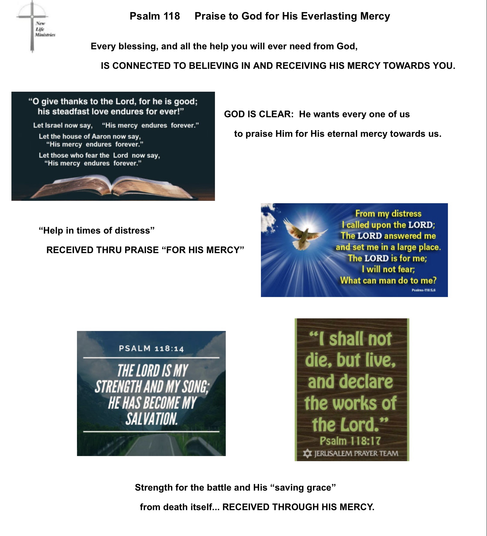 Praise God For His Everlasting Mercy -Psalm 118 – From Pity to Praise